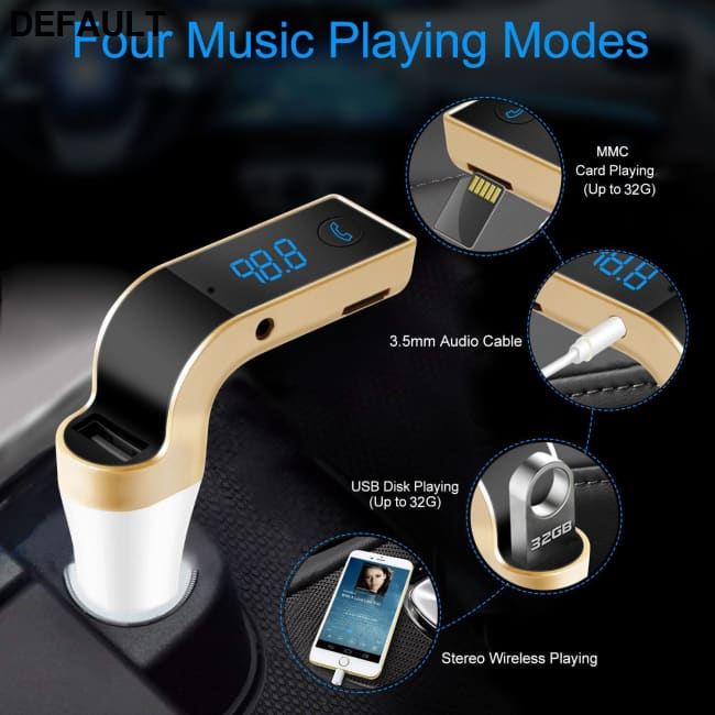 Car Wireless FM Transmitter USB Charger Hands-free Call MP3 Player MMC ...